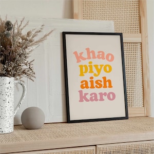 Khao Piyo Aish Karo Print: Funny Desi Art (digital Download) - Etsy