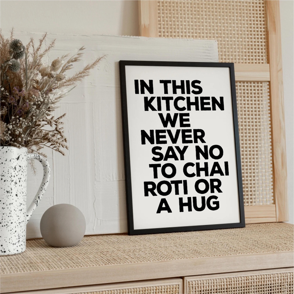 Chai Roti Kitchen Poster: Black & White Indian Food Art Print - Etsy