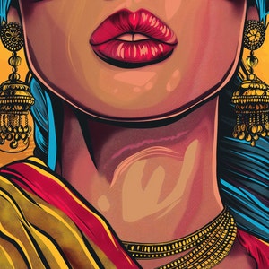 Indian Art, Digital Download, Pop Art, Woman, Punjabi, Gujarati, Saree ...
