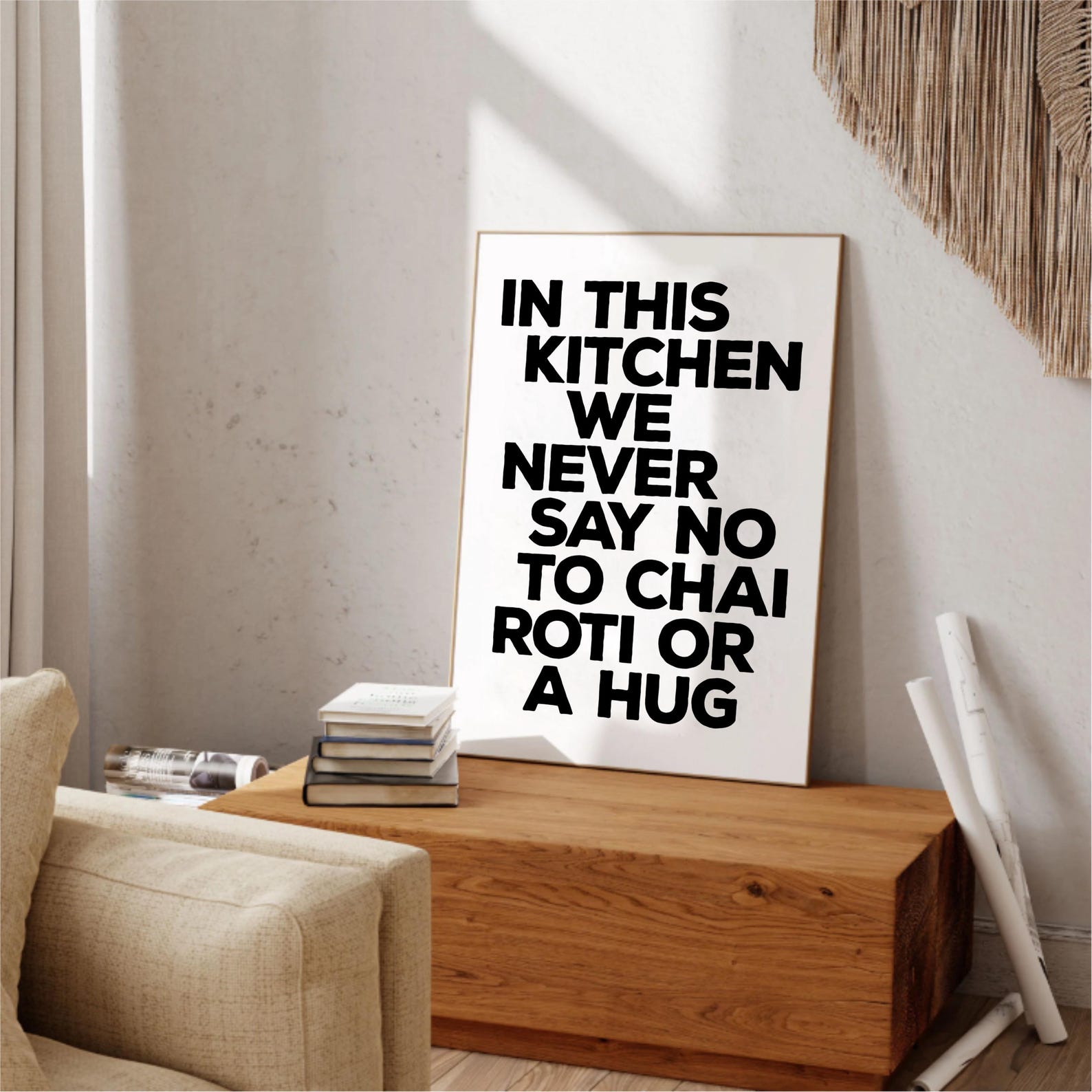 Chai Roti Kitchen Poster: Black & White Indian Food Art Print - Etsy