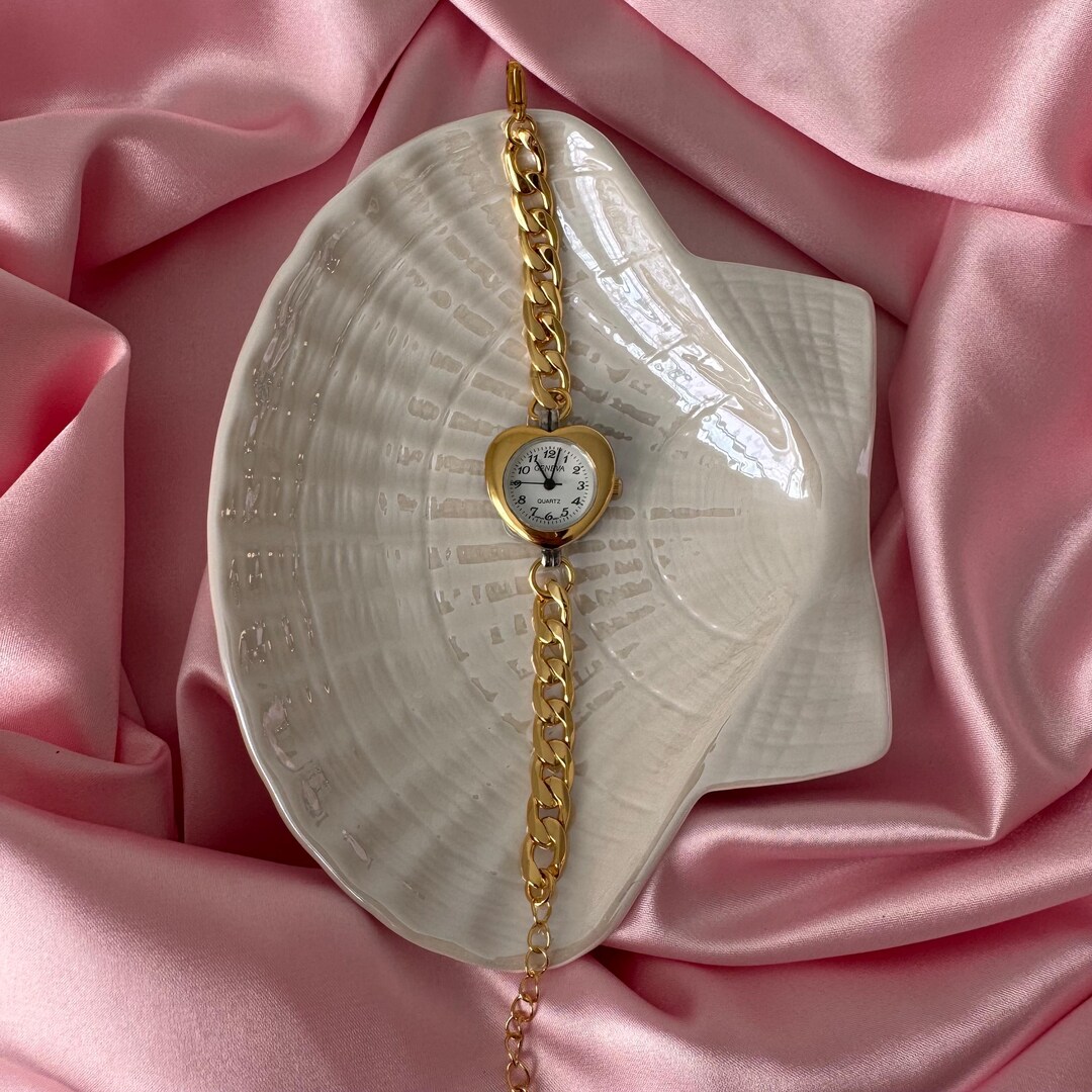 Gold Heart Watch Bracelet – the Perfect Gift! - Etsy