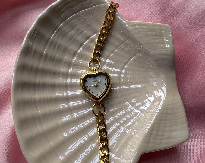 Vintage SEIKO Gold Tone Quartz Watch With Heart Band and New Battery ...