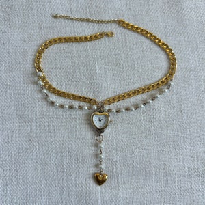 Watch Choker Necklace With Heart Charm - Etsy