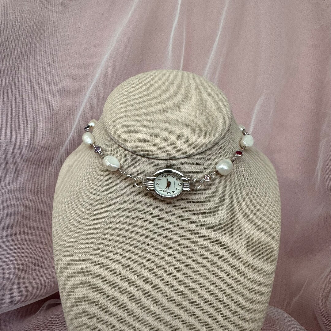 Freshwater Pearl Watch Choker Necklace - Etsy
