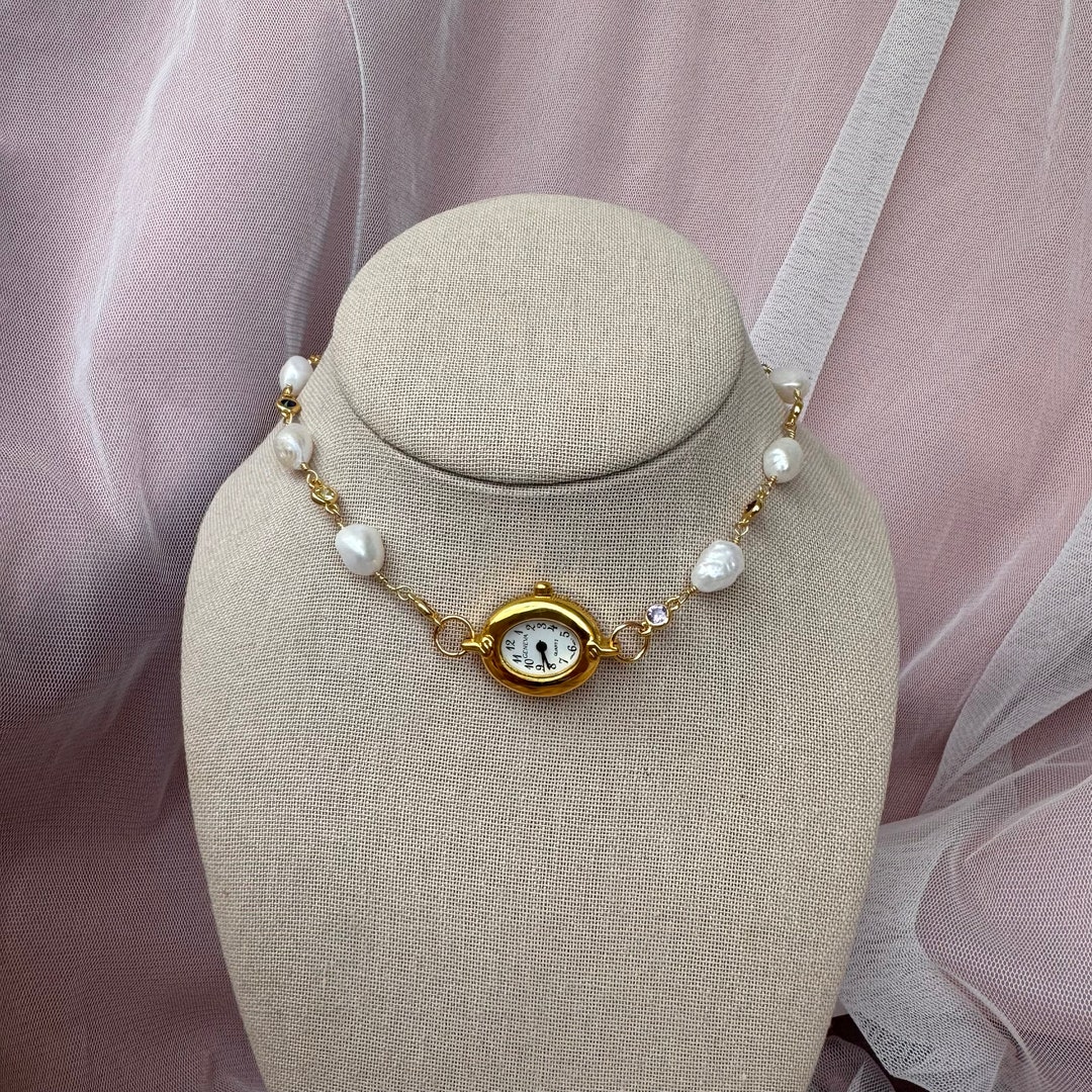 Freshwater Pearl Watch Choker Necklace - Etsy