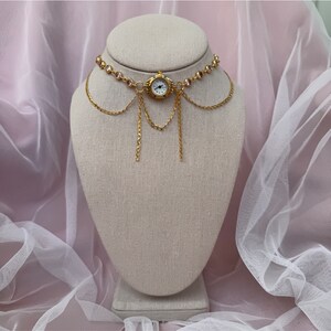 Watch Choker Necklace With Pink Rhinestones - Etsy
