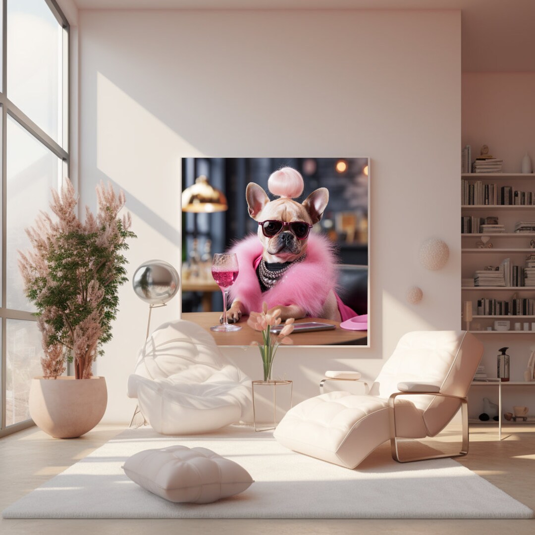 French Bulldog Barbie Version Wall Art poster/framed, Fancy Sassy ...