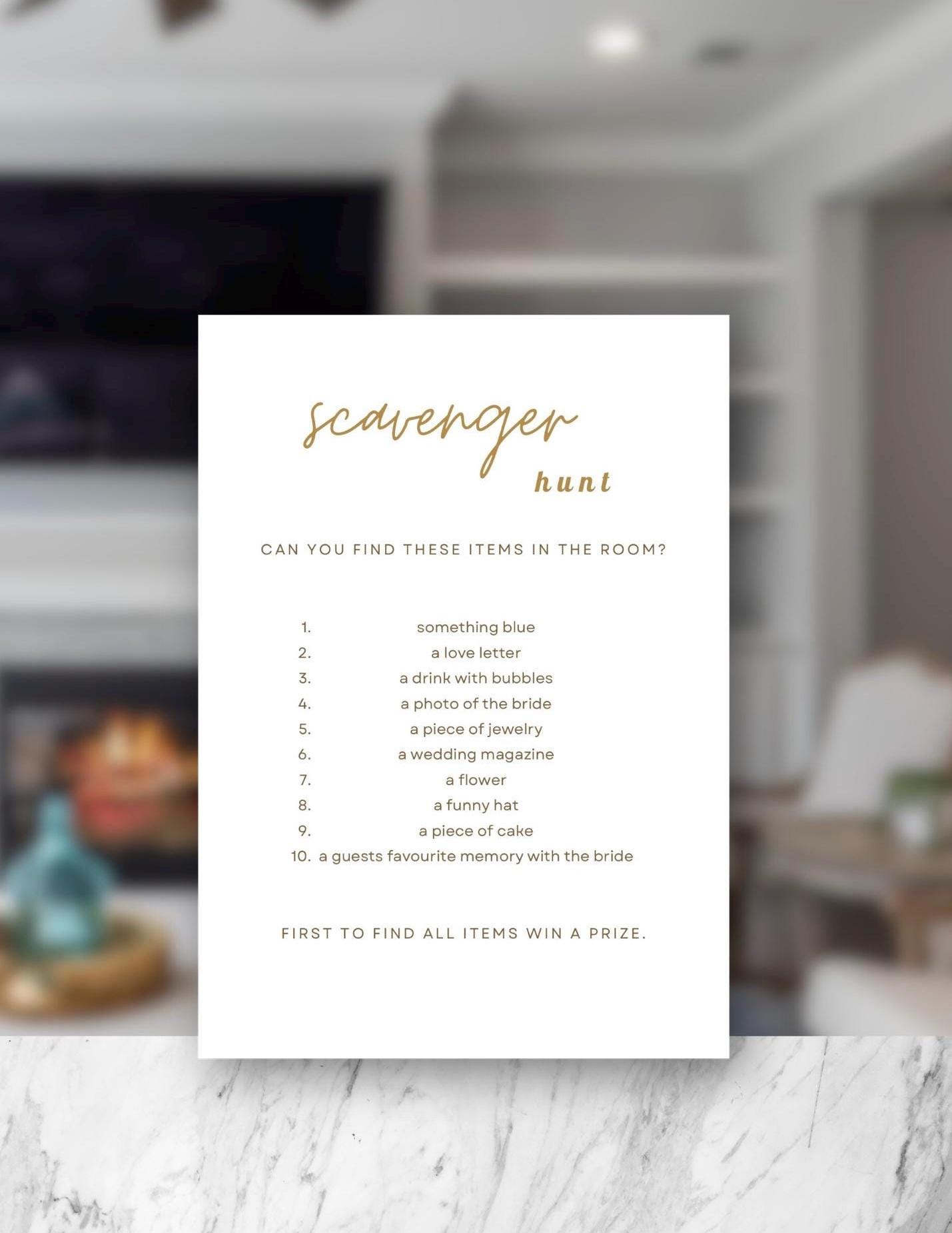 Scavenger Hunt Template Bridal Shower, Pearls and Prosecco, Editable ...