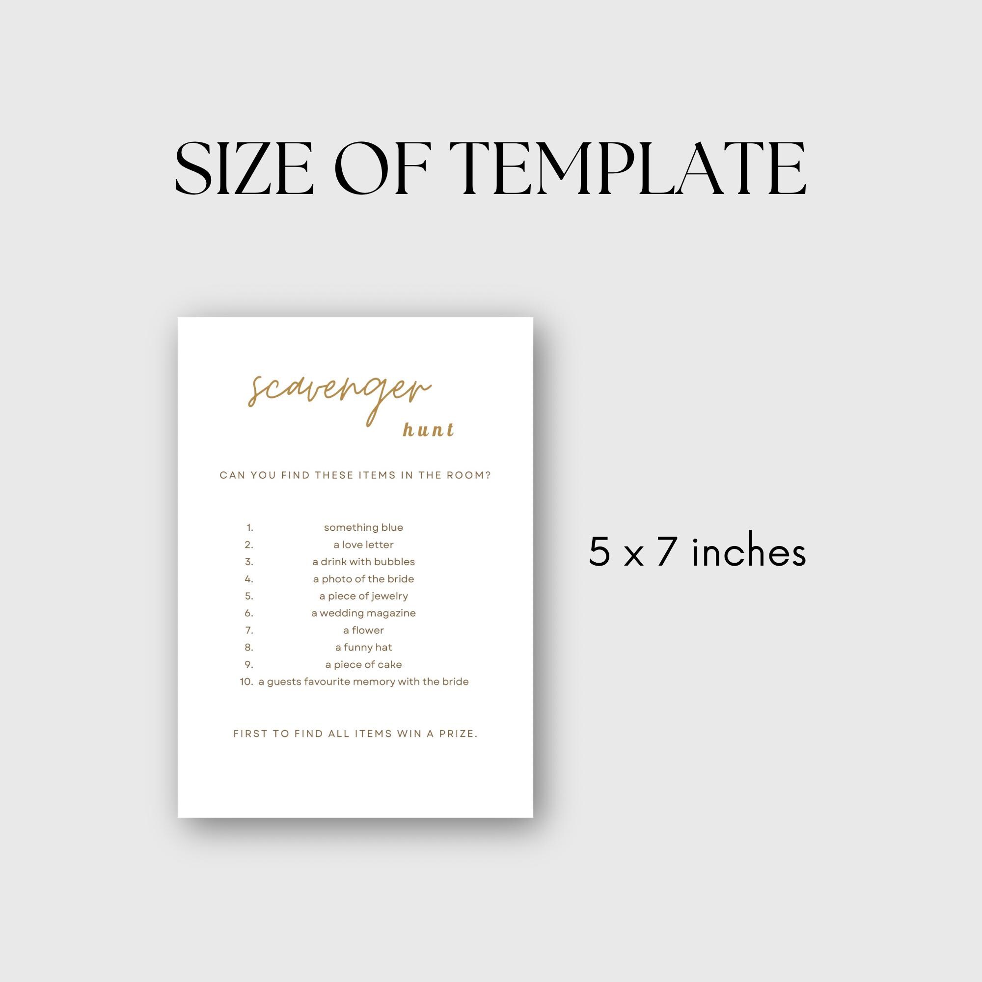 Scavenger Hunt Template Bridal Shower, Pearls and Prosecco, Editable ...