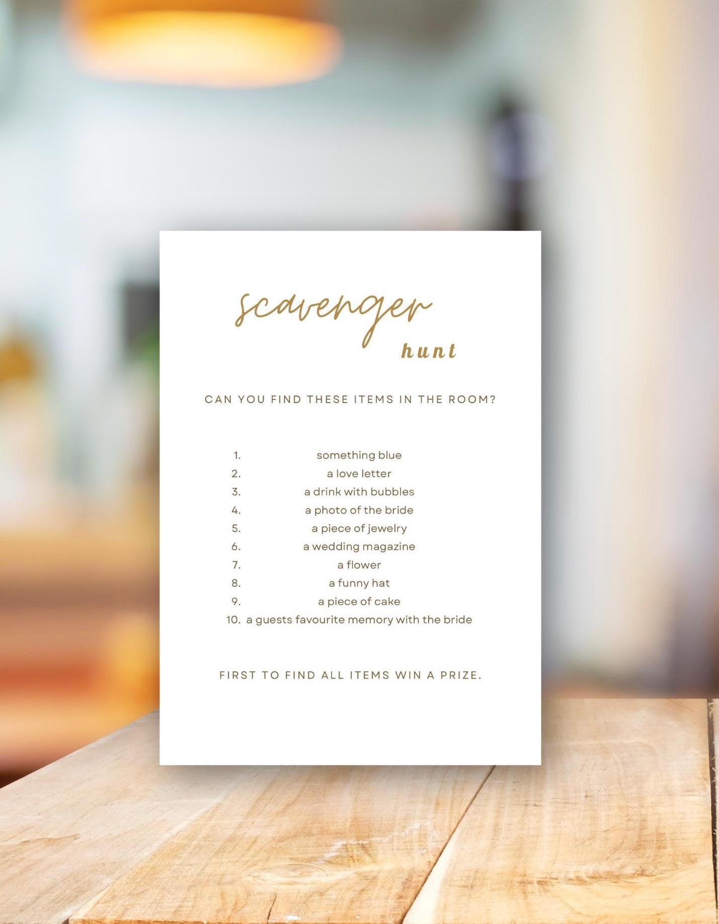 Scavenger Hunt Template Bridal Shower, Pearls and Prosecco, Editable ...
