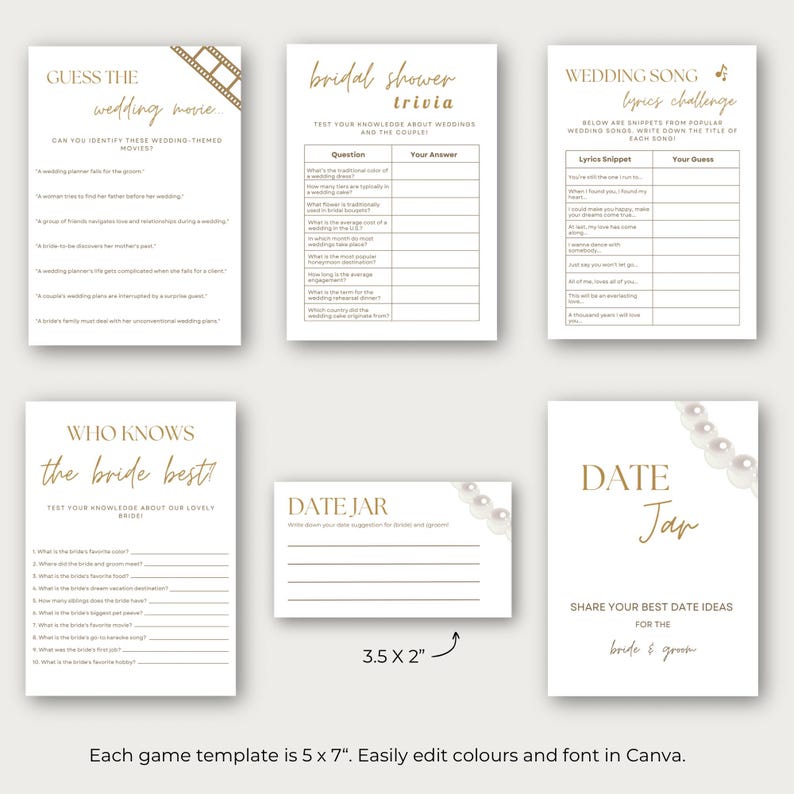 Pearls & Prosecco Bridal Shower Game Bundle: 15 Digital Activities ...