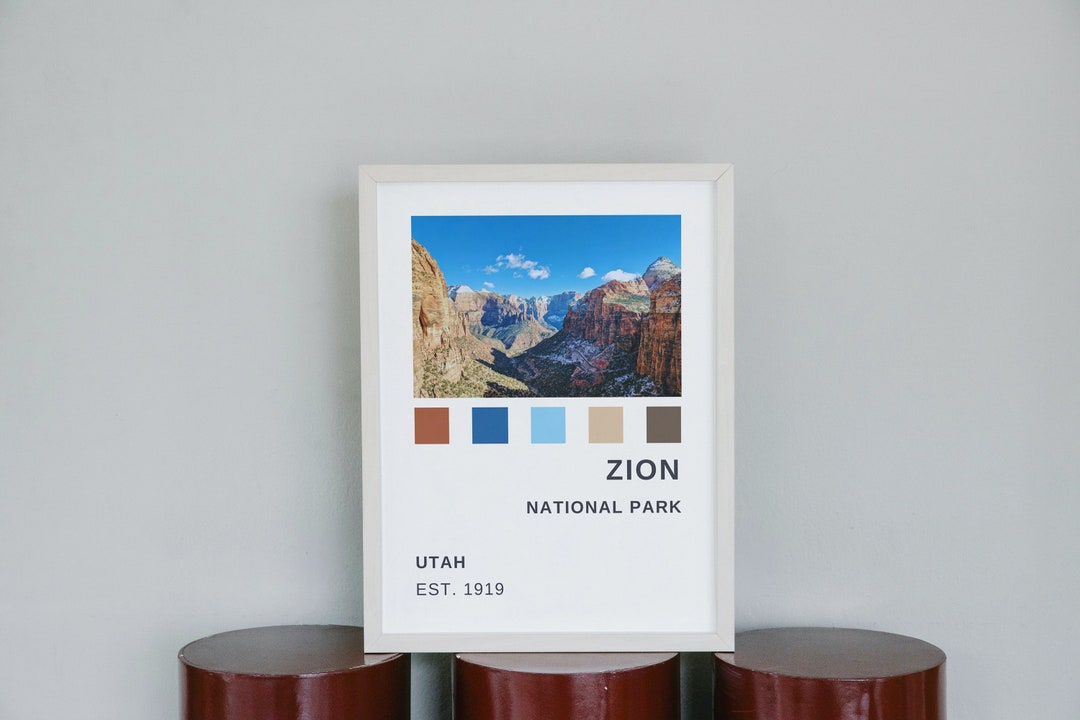 Zion National Park Digital Download Wall Art National Park Poster - Etsy