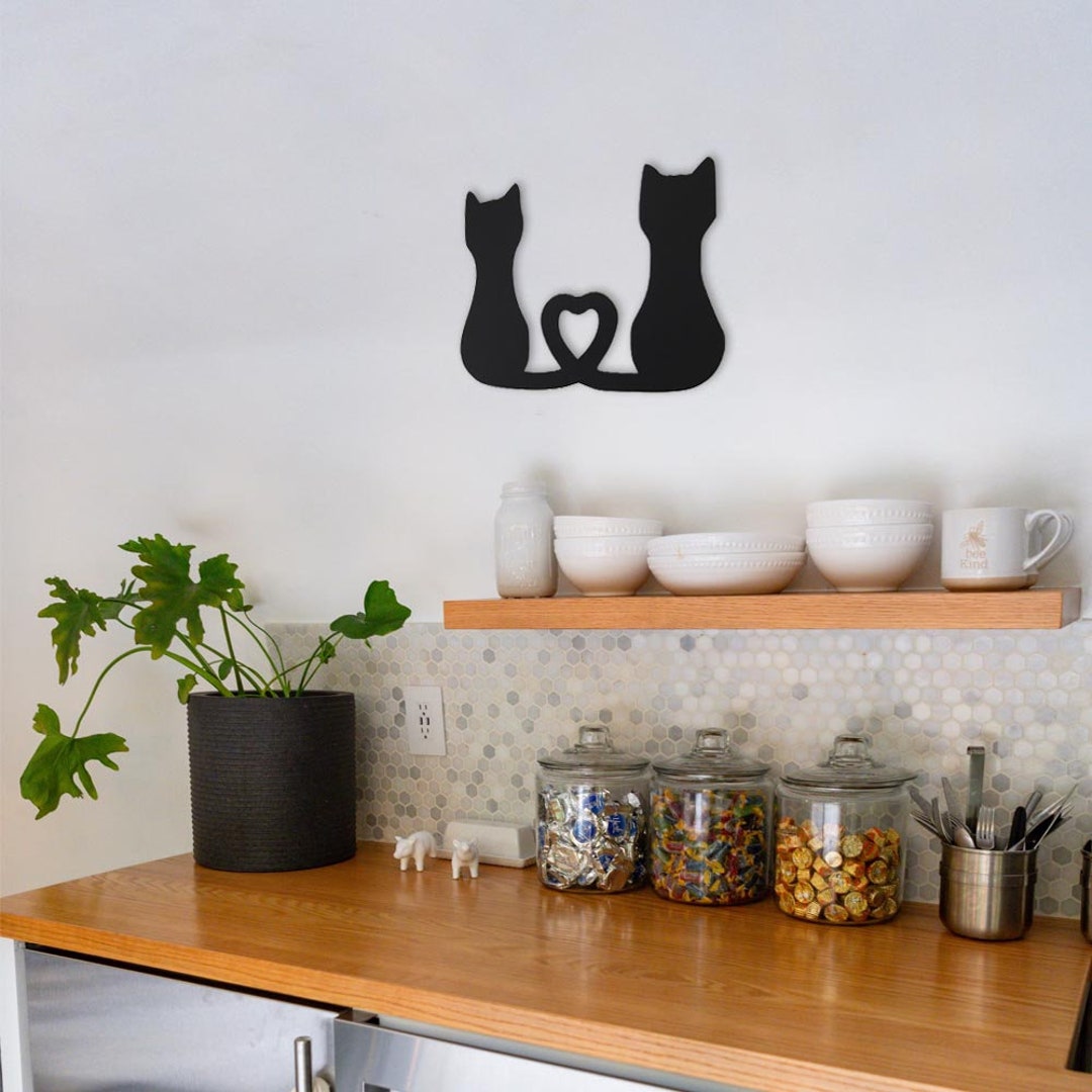 Décoration murale chats d'amour en bois Cadeau amoureux - Etsy France
