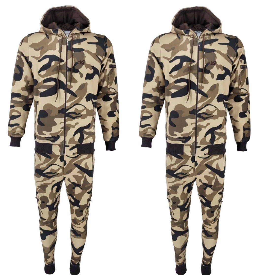 Mens Camouflage Tracksuit Men TIM Army Jogging Track Suit Sets Cargo ...