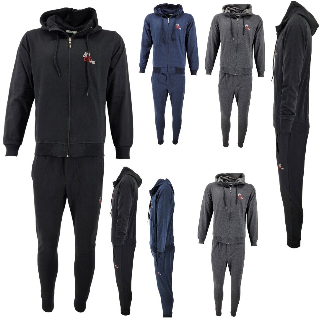 Mens Tracksuit D King Print Full Slim Fit Joggers Pants Hoodie Jumper ...