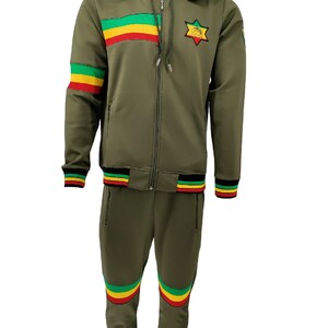 Mens Rasta Tracksuit 2 Piece Zipper Men's Matching Sweatshirts ...