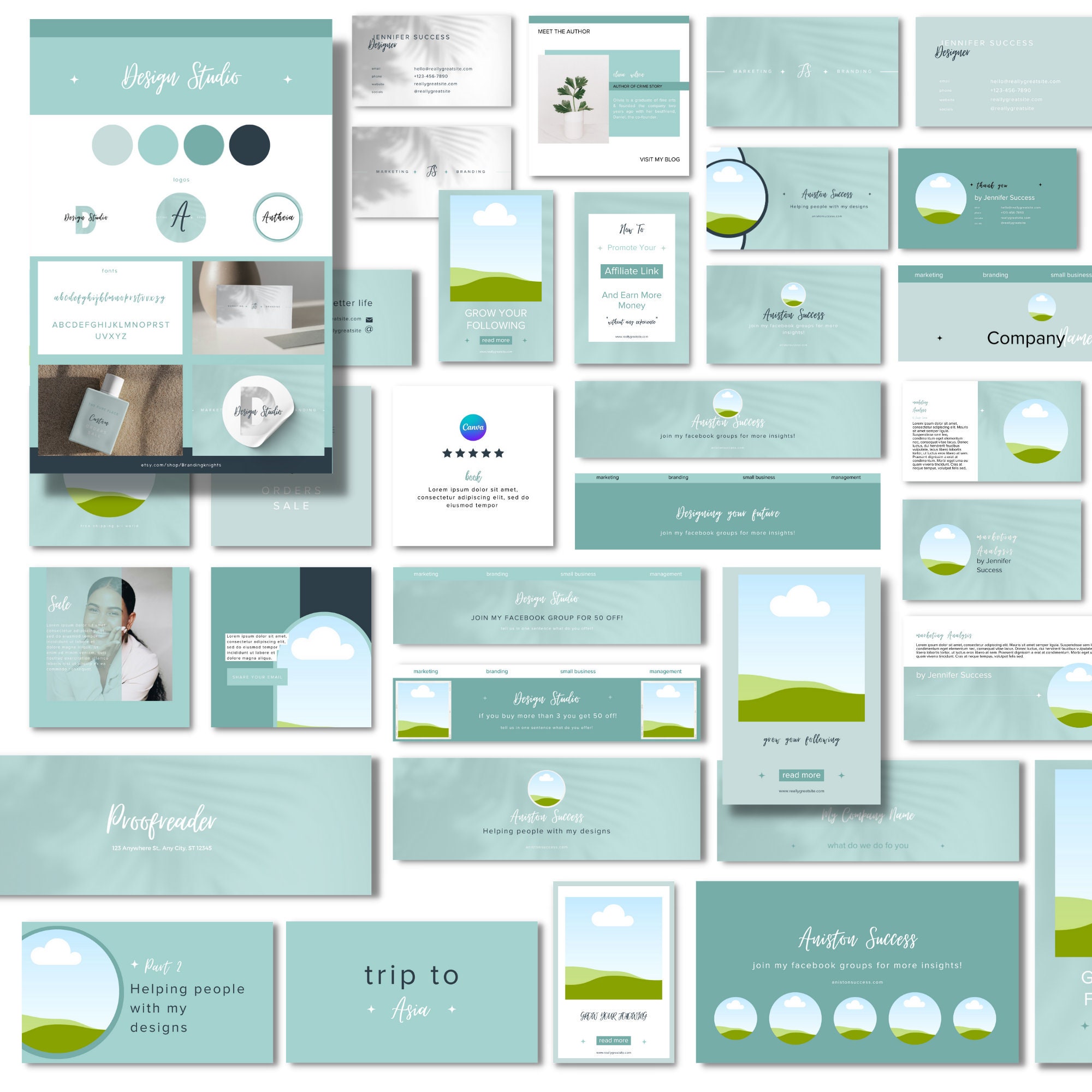 Mint Branding Kit, Social Media Bundle, Banner Design, Professional ...