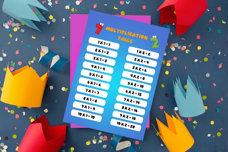 Printable Multiplication Table for Kids - Etsy