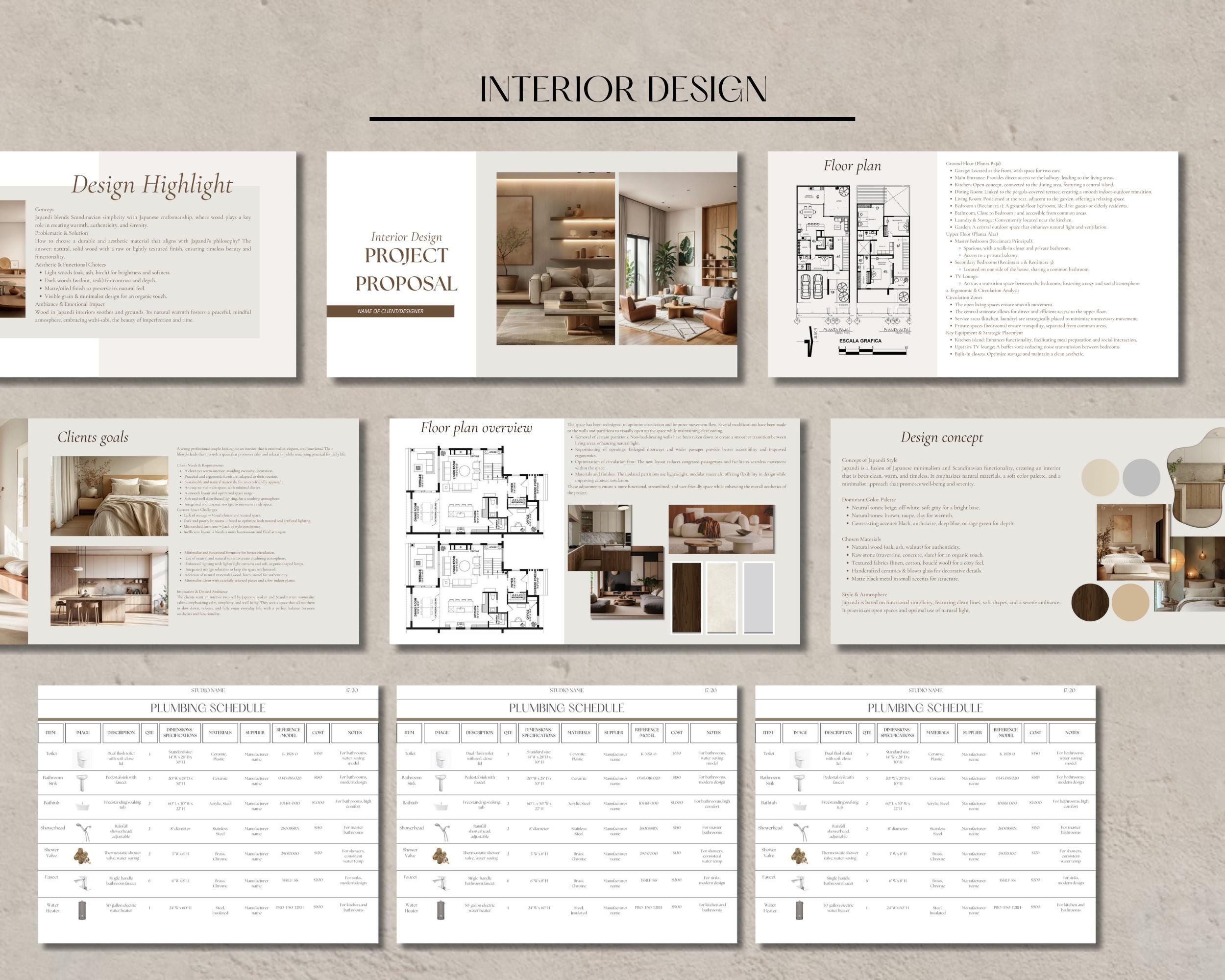 Interior Design Proposal Template | Interior Design Presentation | FF&E ...