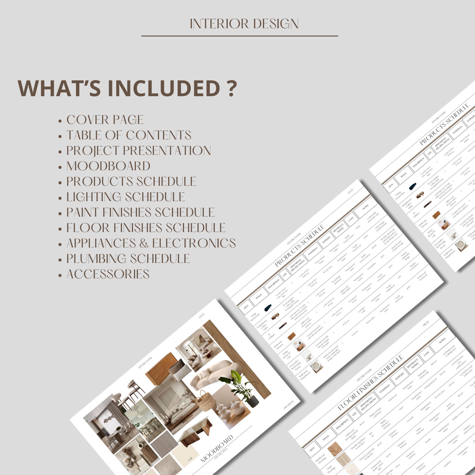 FF&E Schedule, Interior Design Furniture, Fixtures and Finishes ...