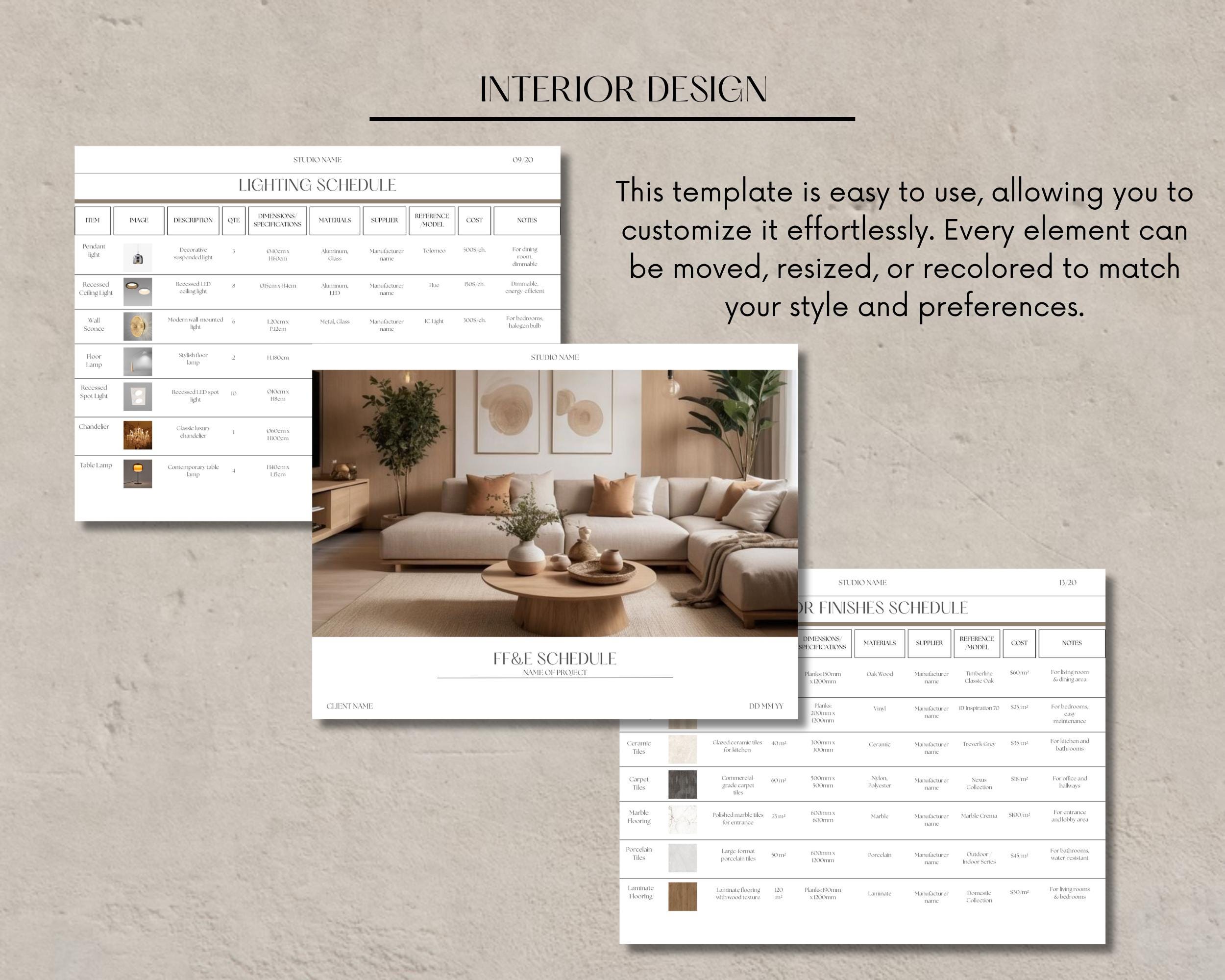 Interior Design Proposal Template | Interior Design Presentation | FF&E ...