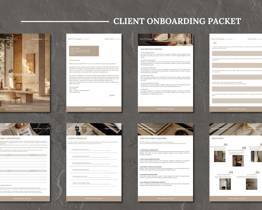 Luxury Interior Design Client Welcome Packet | Modern Canva - Etsy