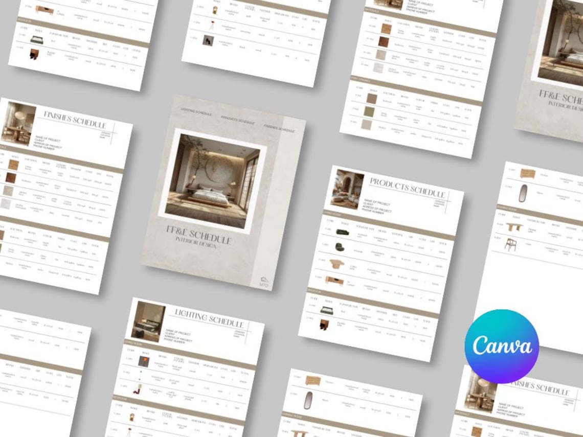 Interior Design FF&E Schedule Template, Furniture, Finishes and Project ...