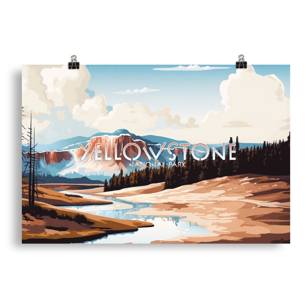 Yellowstone National Park Series Poster - Etsy