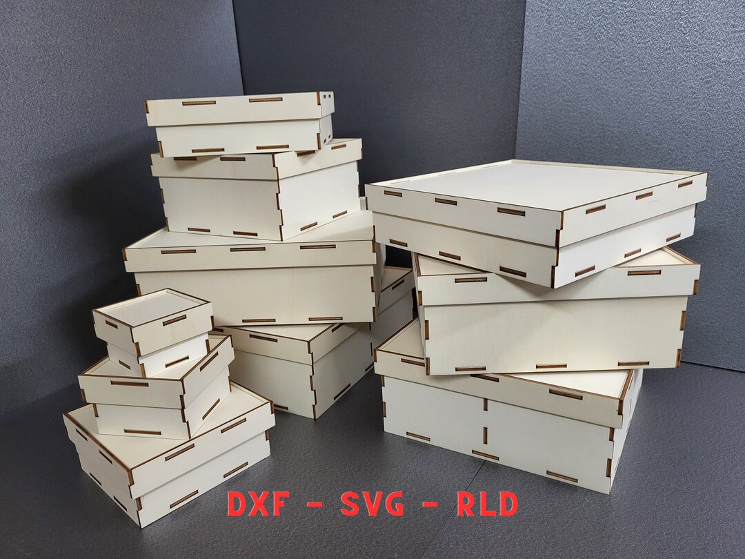 Laser Cut Wood Box With Lid, 10 Different Size Storage Box, Wooden Gift ...