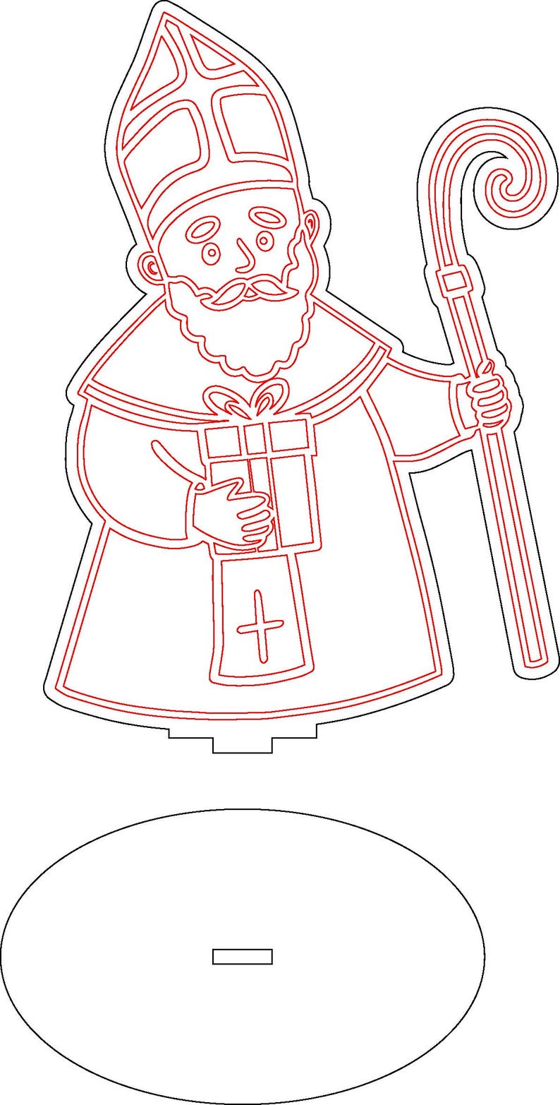 Saint Nicholas on Board DXF, SVG, Jpg, Png, and Pdf Files. Digital Plan ...