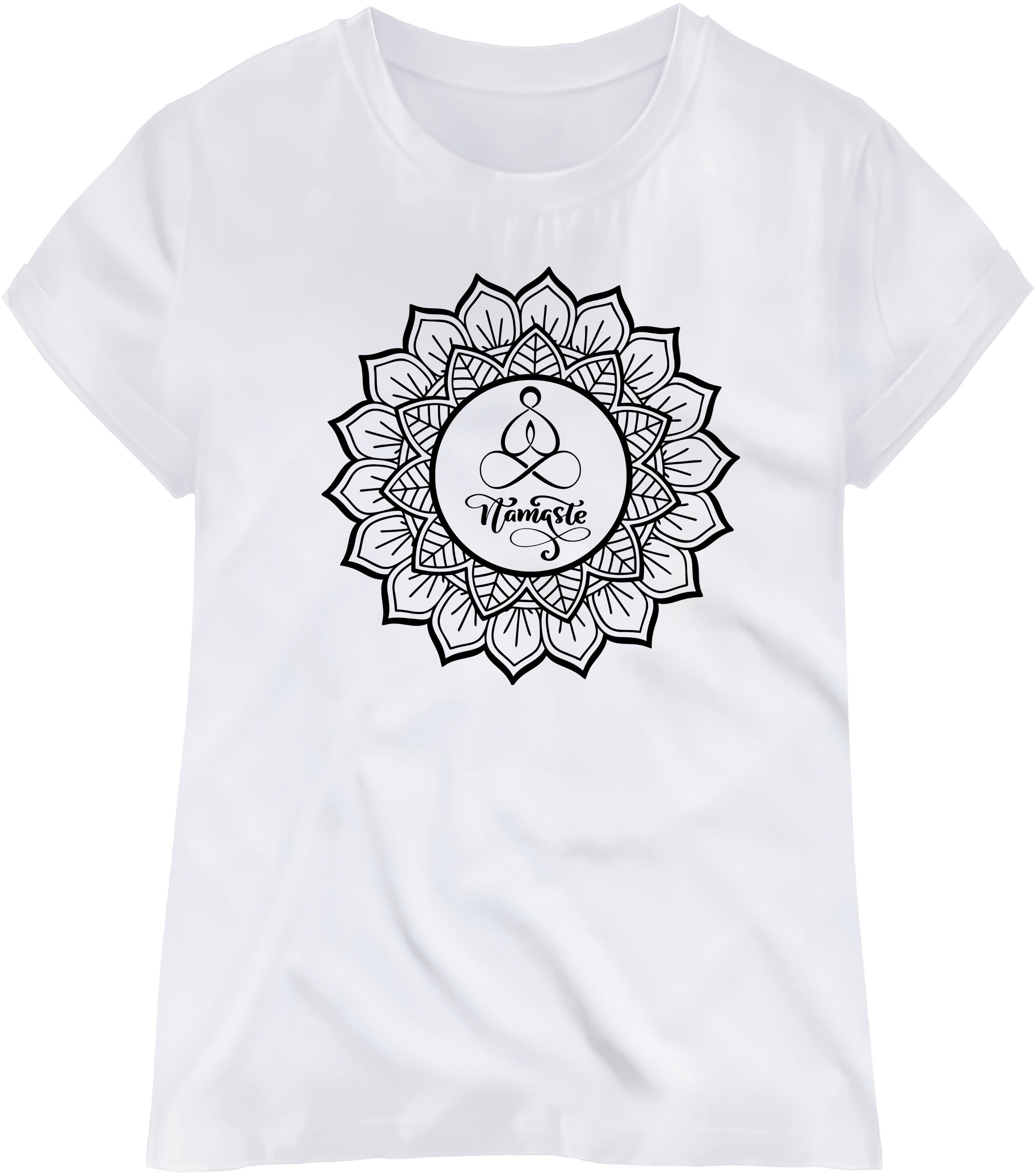 Namaste SVG Symbol in Mandala Flower Svg, Praying Icone DXF, Wall Art ...