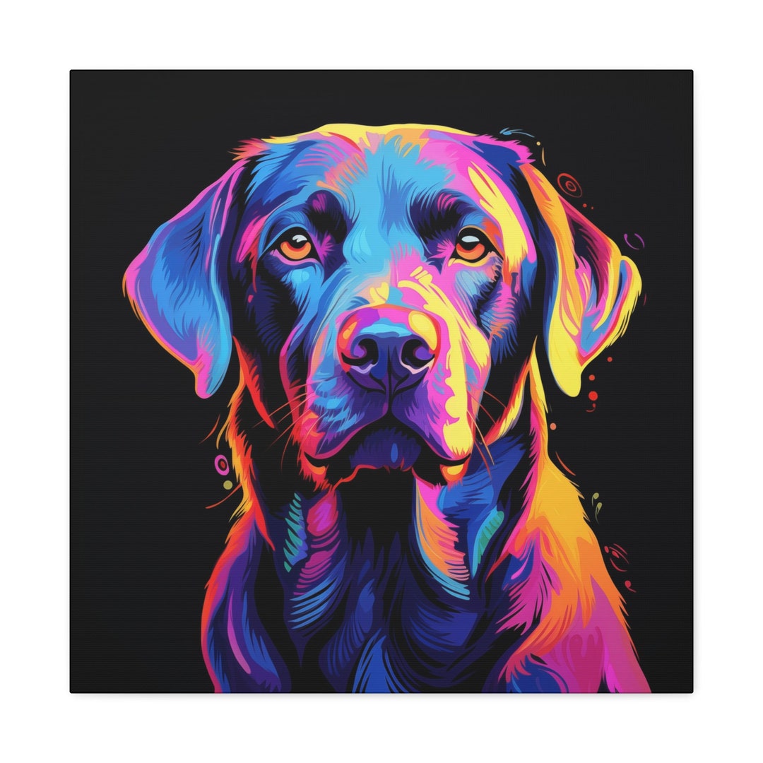 Labrador Retriever Neon Art Canvas Print Wall Art Picture Large - Etsy