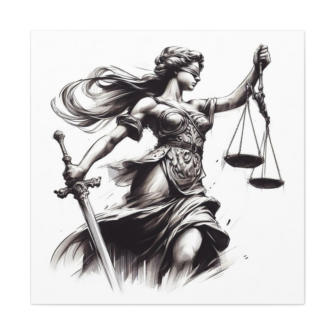 Themis Canvas Artwork Lady Justice Wall Art Lawyer Attorney Judge Wall ...