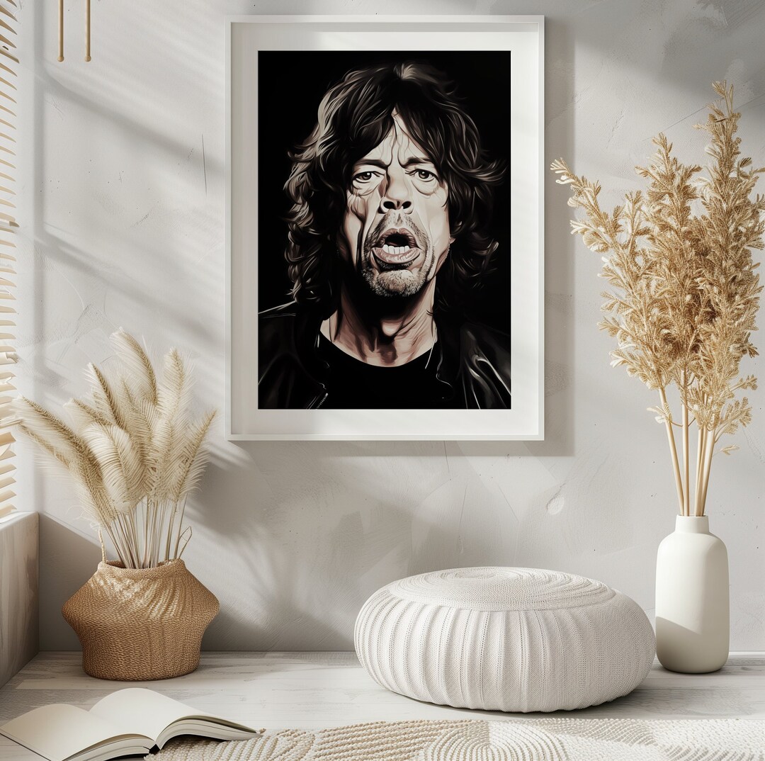 Mick Jagger Rolling Stones Iconic Portrait Expressive Passionate ...