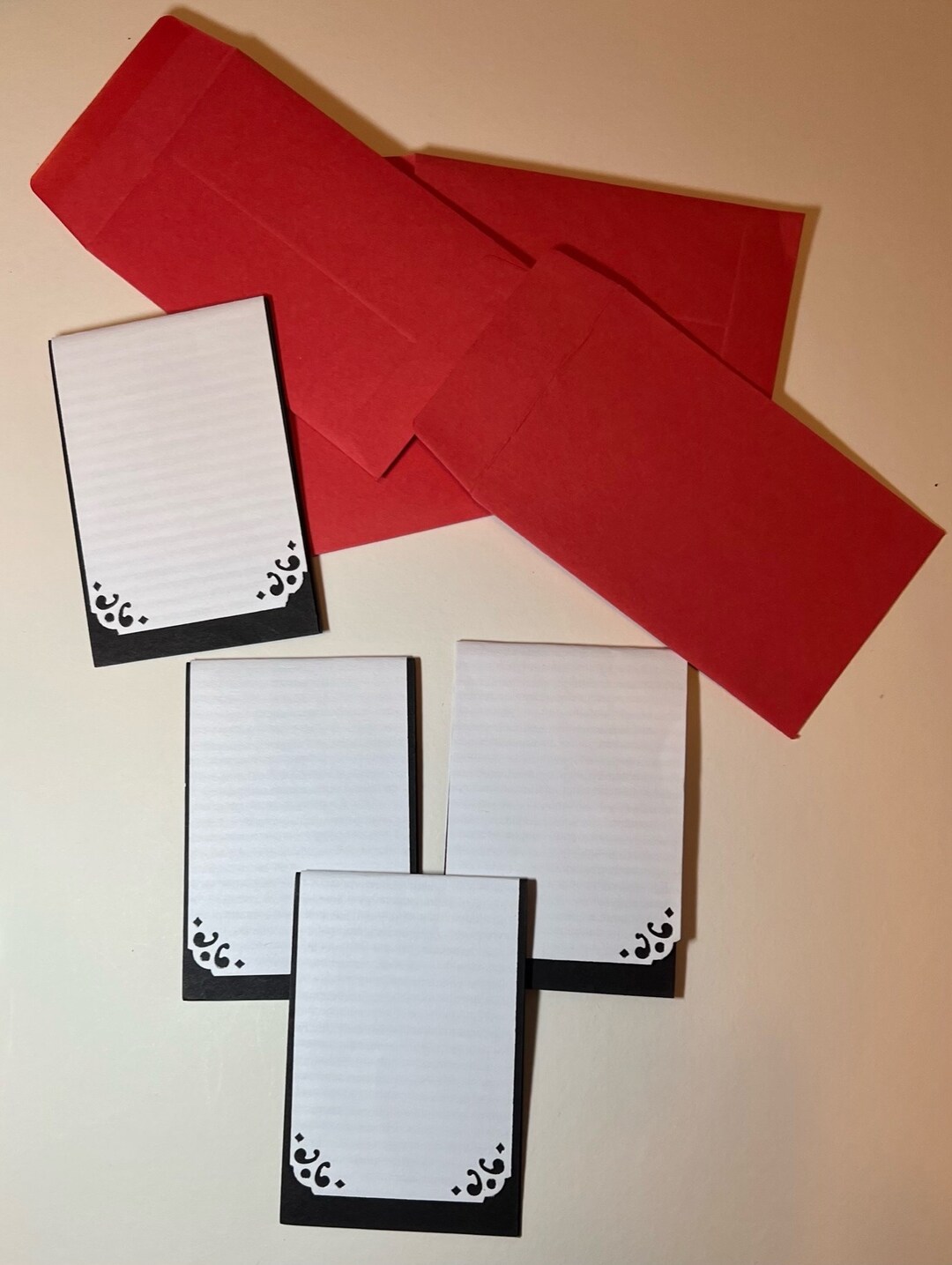 Mini Notes. White Diecut on Black Cardstock Love, Gift Notes, Small ...