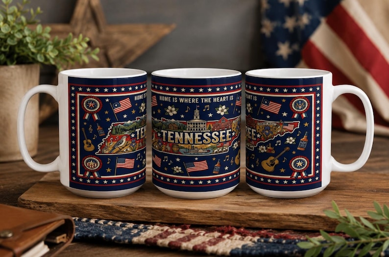 US State Map Coffee Mug, Patriotic Ceramic Drinkware, Florida ...