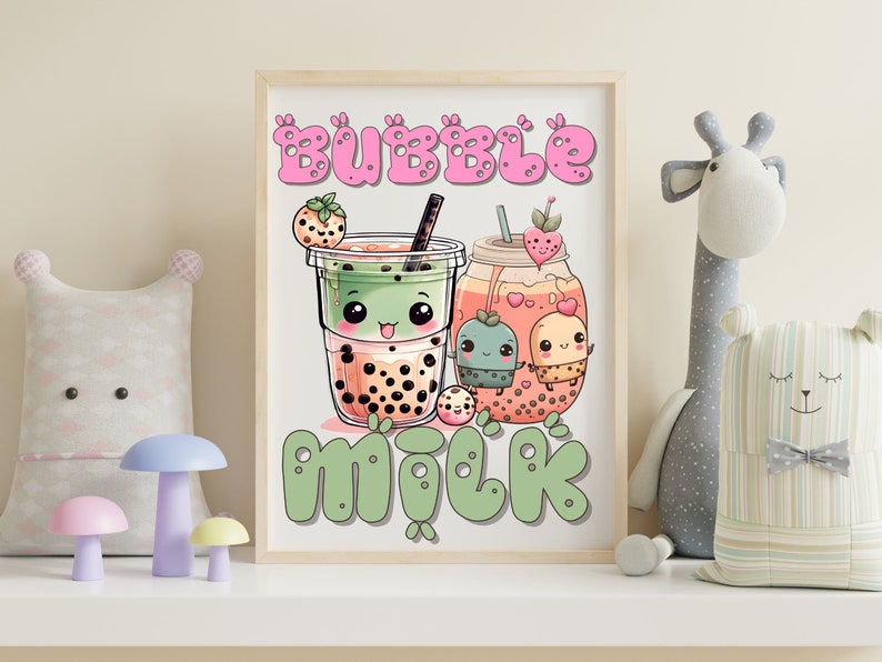 Pink Boba Tea Sublimation PNG Bubble Tea Bundle Sublimation - Etsy