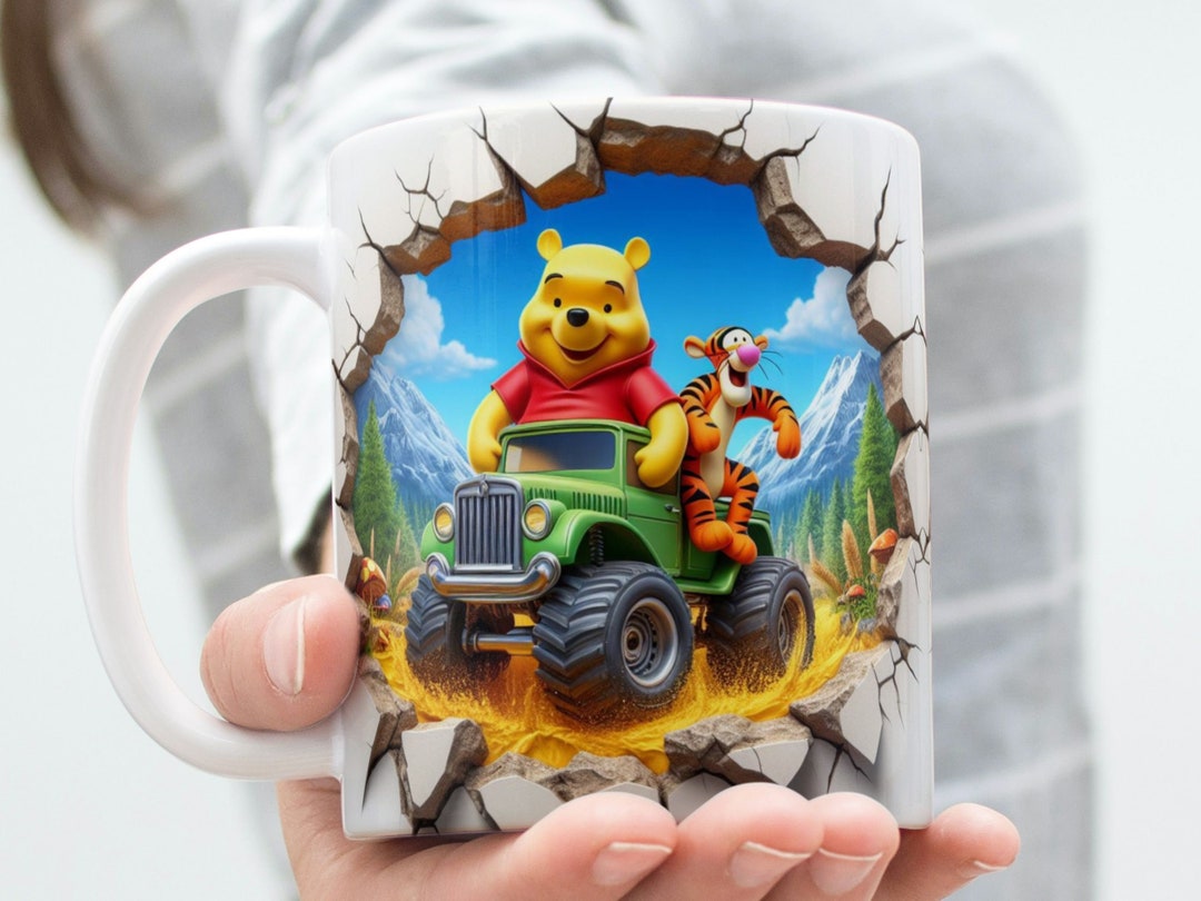 Winnie the Pooh & Tigger Monster Truck Mug - Classic Cartoon Gift - Etsy
