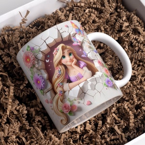 3D Rapunzel Mug 11oz, Classic Cartoon Coffee Mug, Gift Mug for Girls ...