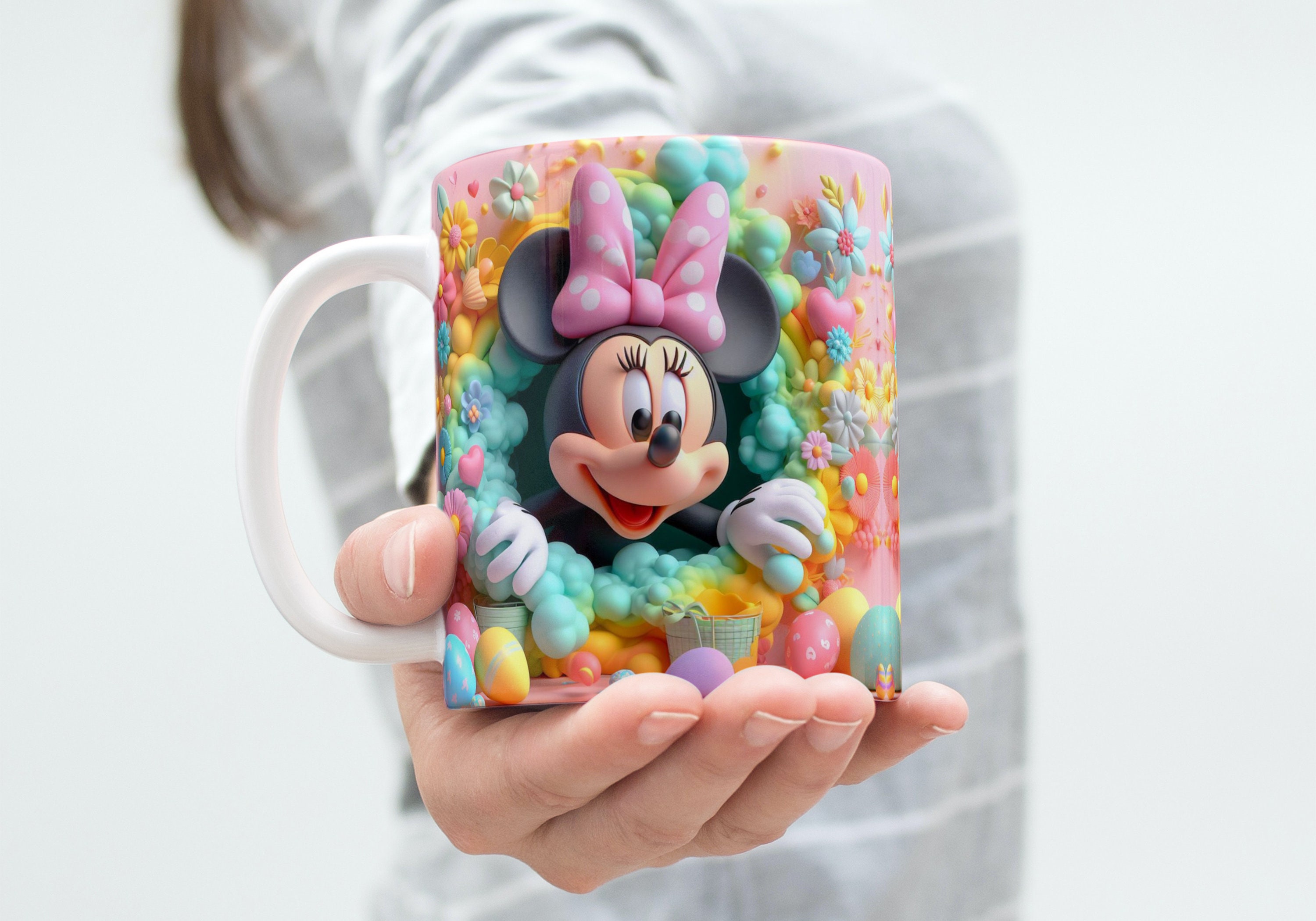 3D Effect Classic Cartoons Girl Character Mug Wrap, 11 Oz & 15 Oz Mug ...