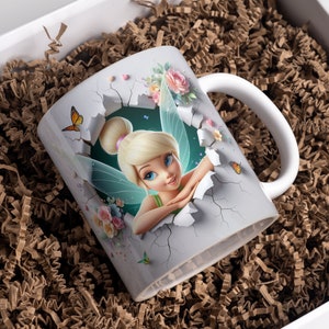Classic Tinker Bell Mug 11oz, 3D Classic Cartoons Coffee Mug ...