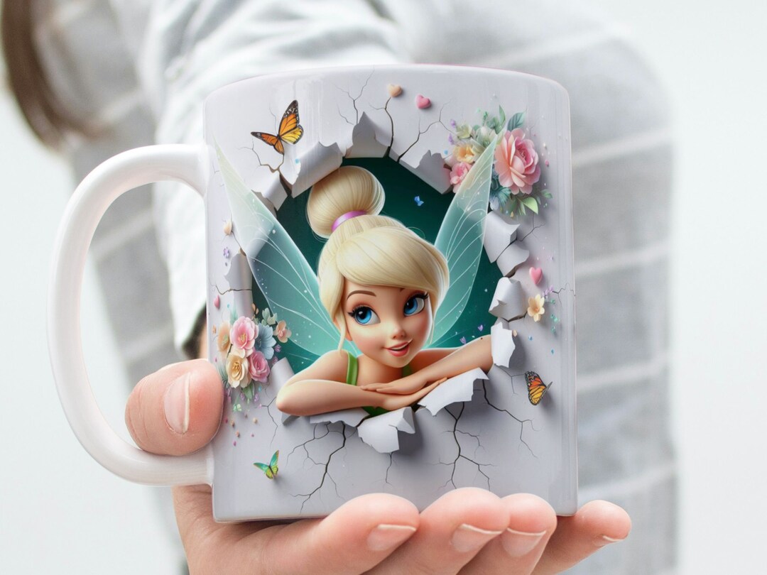 Classic Tinker Bell Mug 11oz, 3D Classic Cartoons Coffee Mug ...