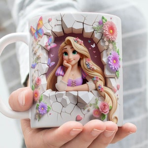 3D Rapunzel Mug 11oz, Classic Cartoon Coffee Mug, Gift Mug for Girls ...
