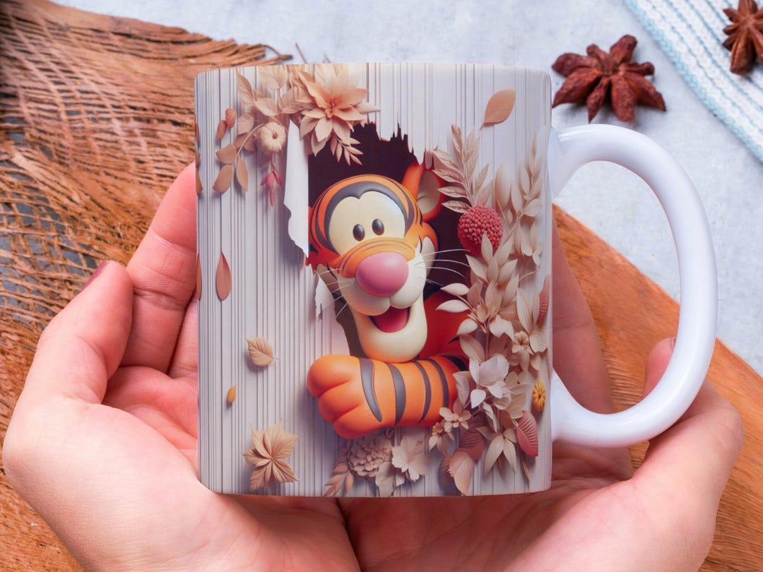 Tigger Fall Mug: Classic Cartoon Character, Cozy Autumn Drinkware - Etsy