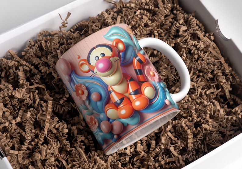 3D Cartoon Character Mug Wrap Bundle: 11oz & 15oz Sublimation Design ...