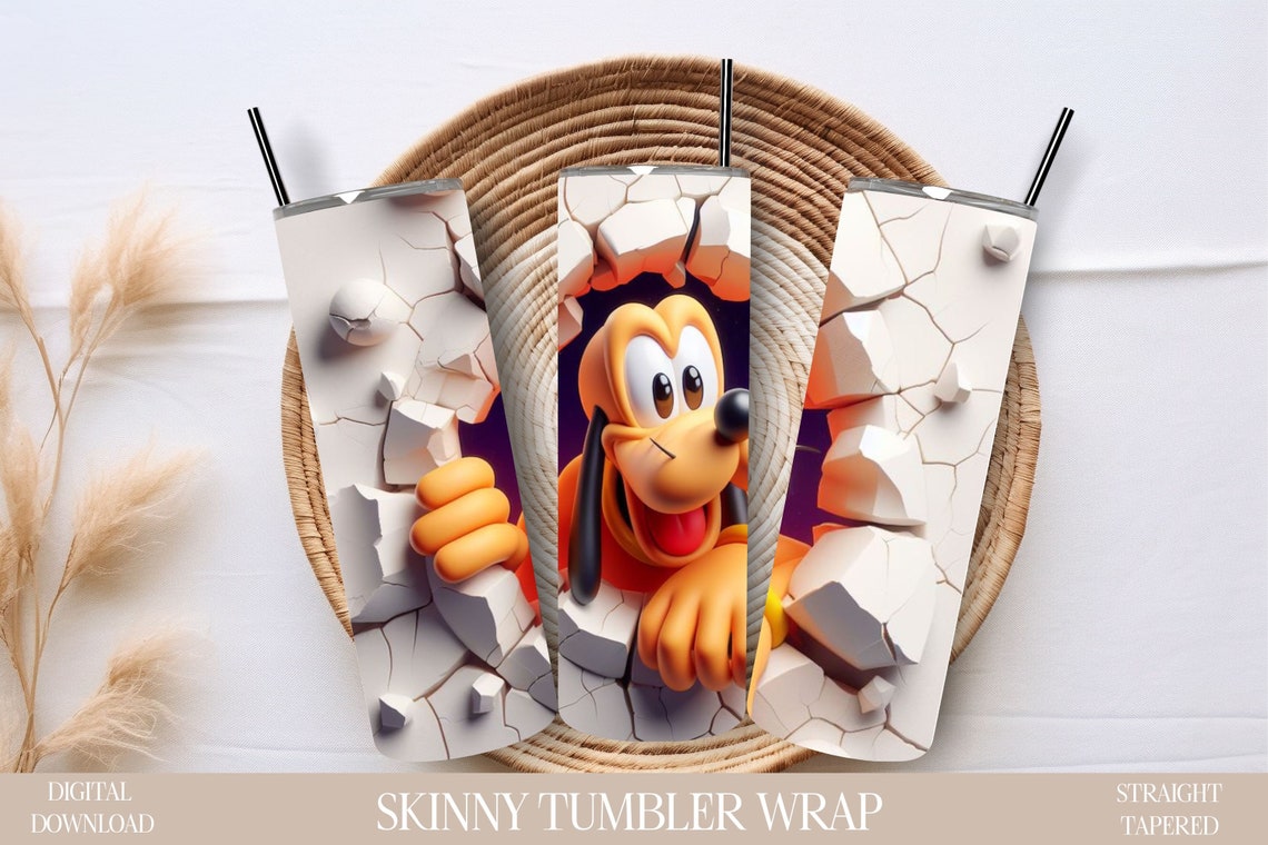 3D Cartoon Character Tumbler Wrap: 20oz Skinny Sublimation (digital ...