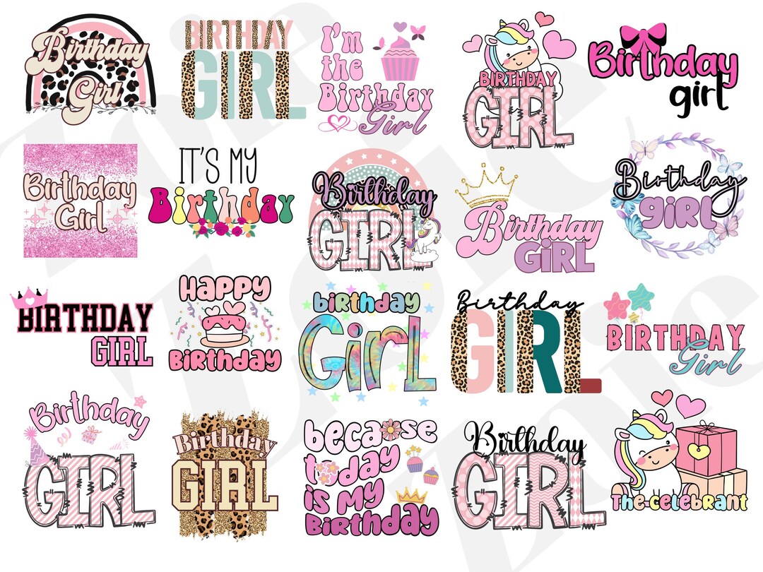 Birthday Girl Sublimation PNG, Birthday Girl Bundle Sublimation File ...