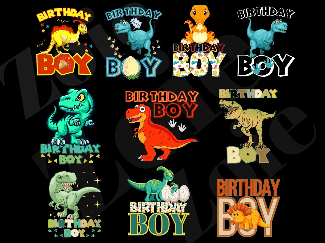 Birthday Boy Sublimation PNG, Dinosaur Birthday Boy Bundle Sublimation ...