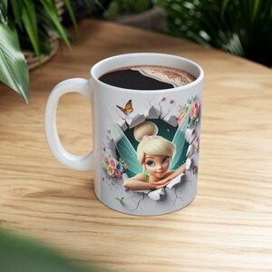 Classic Tinker Bell Mug 11oz, 3D Classic Cartoons Coffee Mug ...
