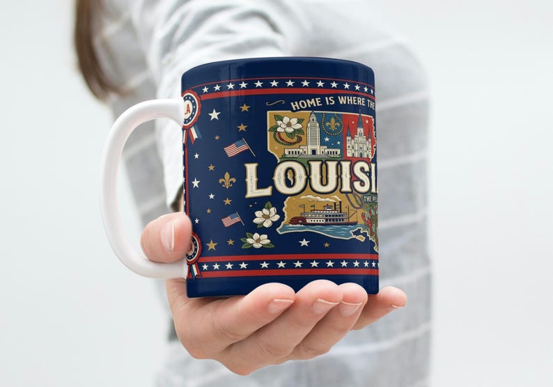 US State Map Coffee Mug, Patriotic Ceramic Drinkware, Florida ...